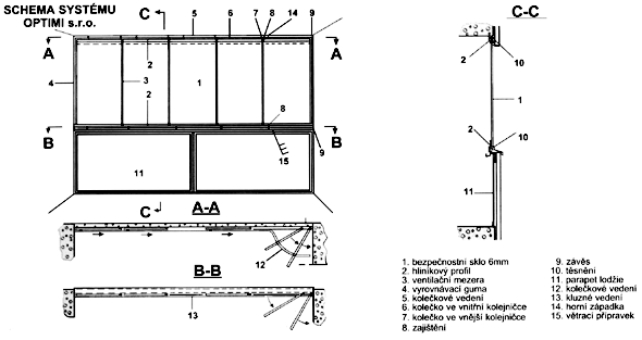 Optimi systém :: Zasklení lodžie